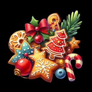 19 Christmas Cookies Clipart, Christmas Cookies PNG, Cute Christmas ...