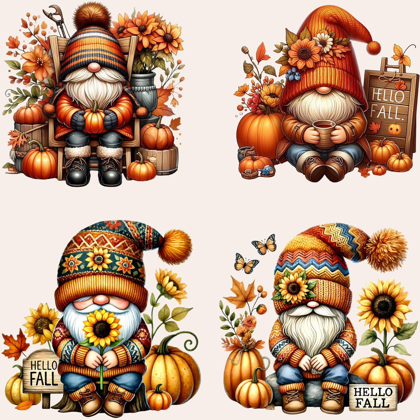21 Hello Fall Gnome Clipart, Fall Gnome PNG, Autumn Gnome Clipart ...