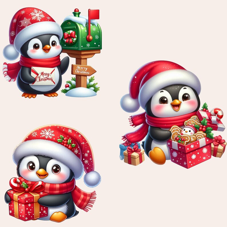 15 Christmas Penguin Clipart, Winter Penguin PNG, Xmas Penguin Clipart ...