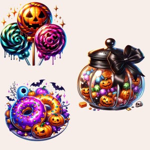23 Halloween Candy Clipart Bundle, Halloween Candy Shop PNG, Halloween ...