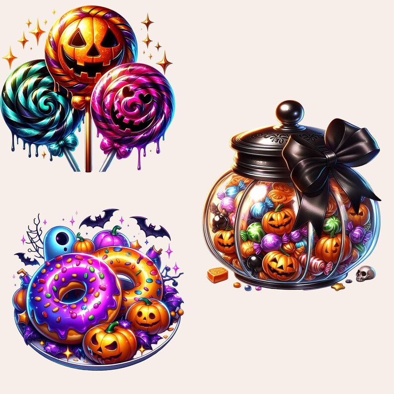 23 Halloween Candy Clipart Bundle, Halloween Candy Shop PNG, Halloween ...