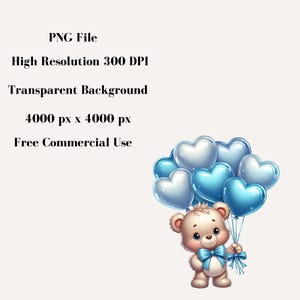 18 Blue Teddy Bear With Balloons Clipart, Cute Teddy Bear Clipart ...