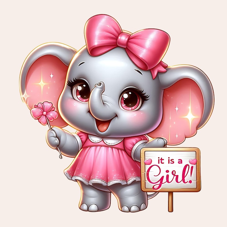 14 Pink Baby Elephant Clipart, Baby Elephant PNG, Elephant Girl Clipart ...