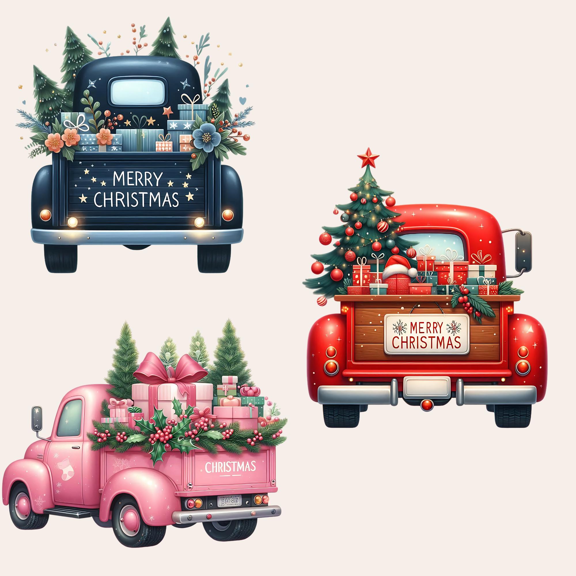 19 Christmas Truck Clipart, Red Truck Clipart, Christmas Truck PNG ...