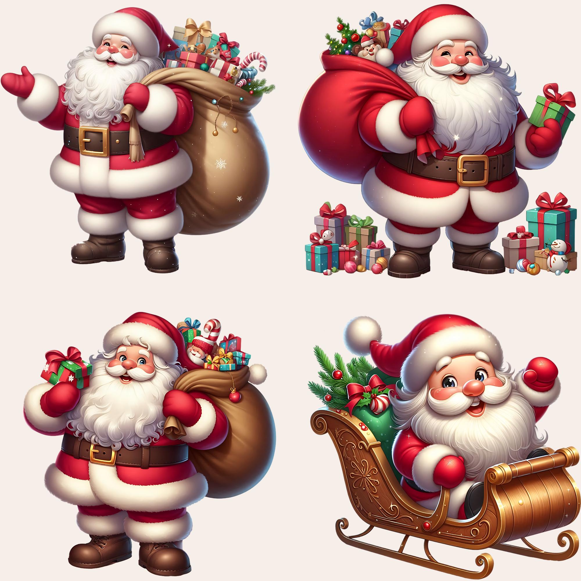 17 Santa Clause Clipart, Cute Santa PNG, Festive Santa Clipart, Santa ...