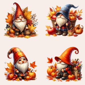 22 Fall Gnome Clipart, Autumn Gnome Clipart, Fall Gnome PNG, Pumpkin ...