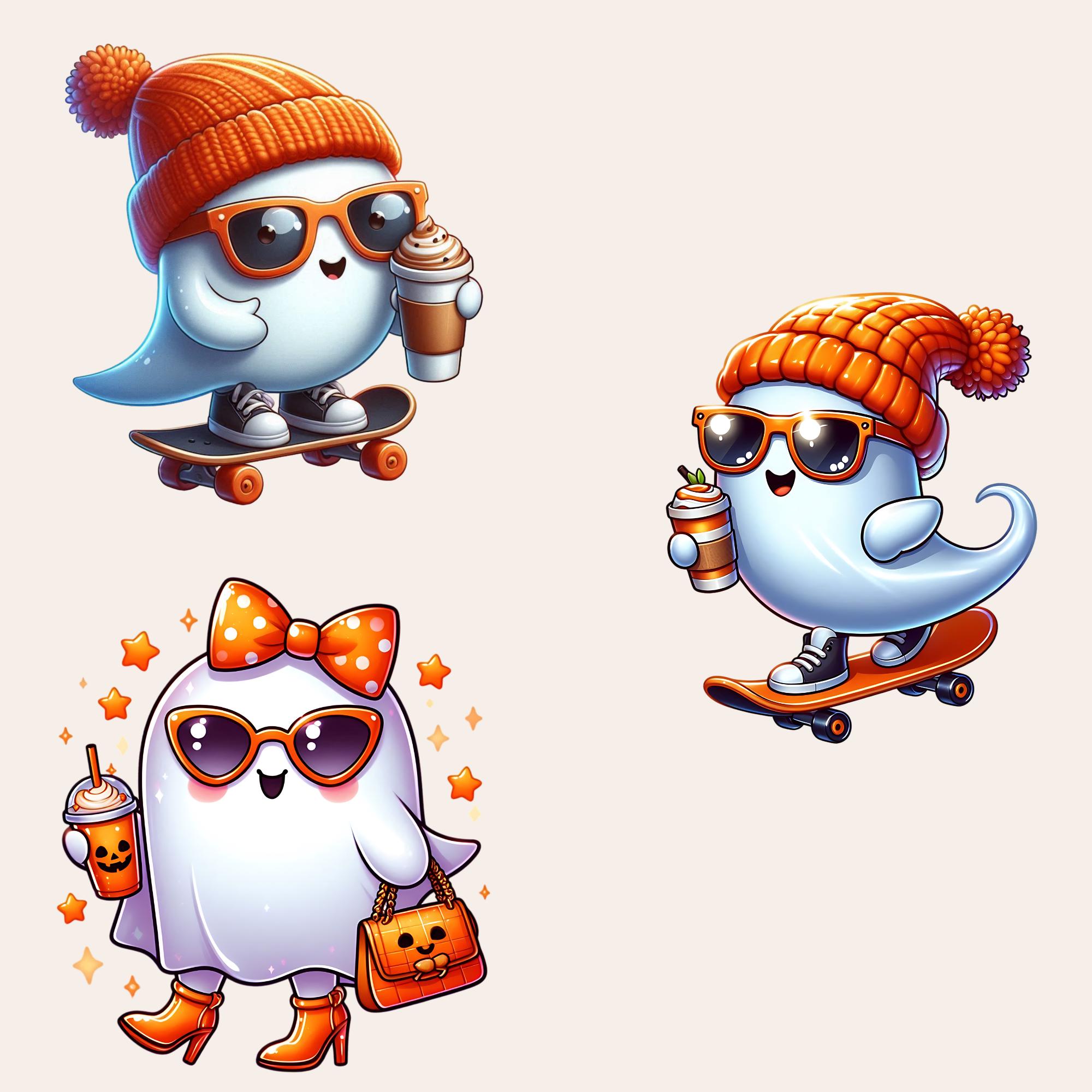 15 Funny Halloween Ghost Clipart, Cute Ghost Clipart, Trendy Halloween ...