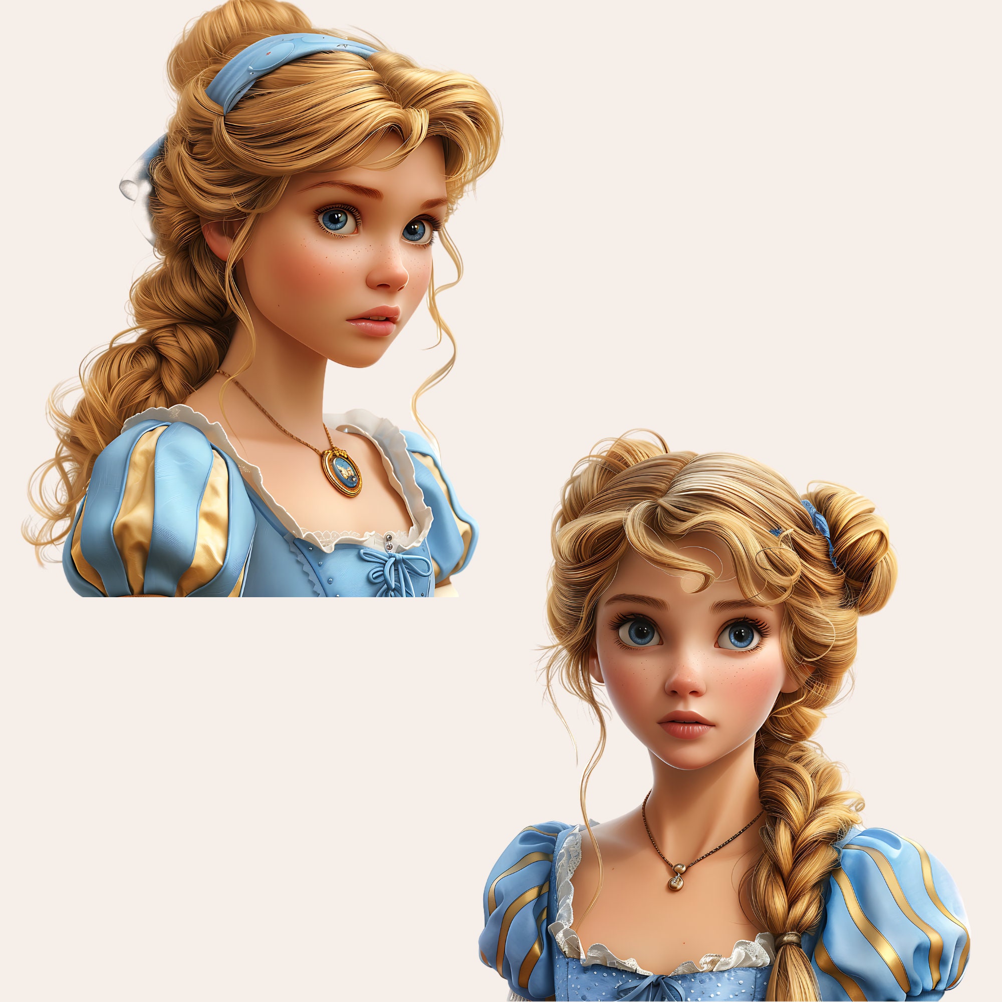 15 Fairytale Princess Clipart Bundle, Princess Girl PNG, Cute Princess ...