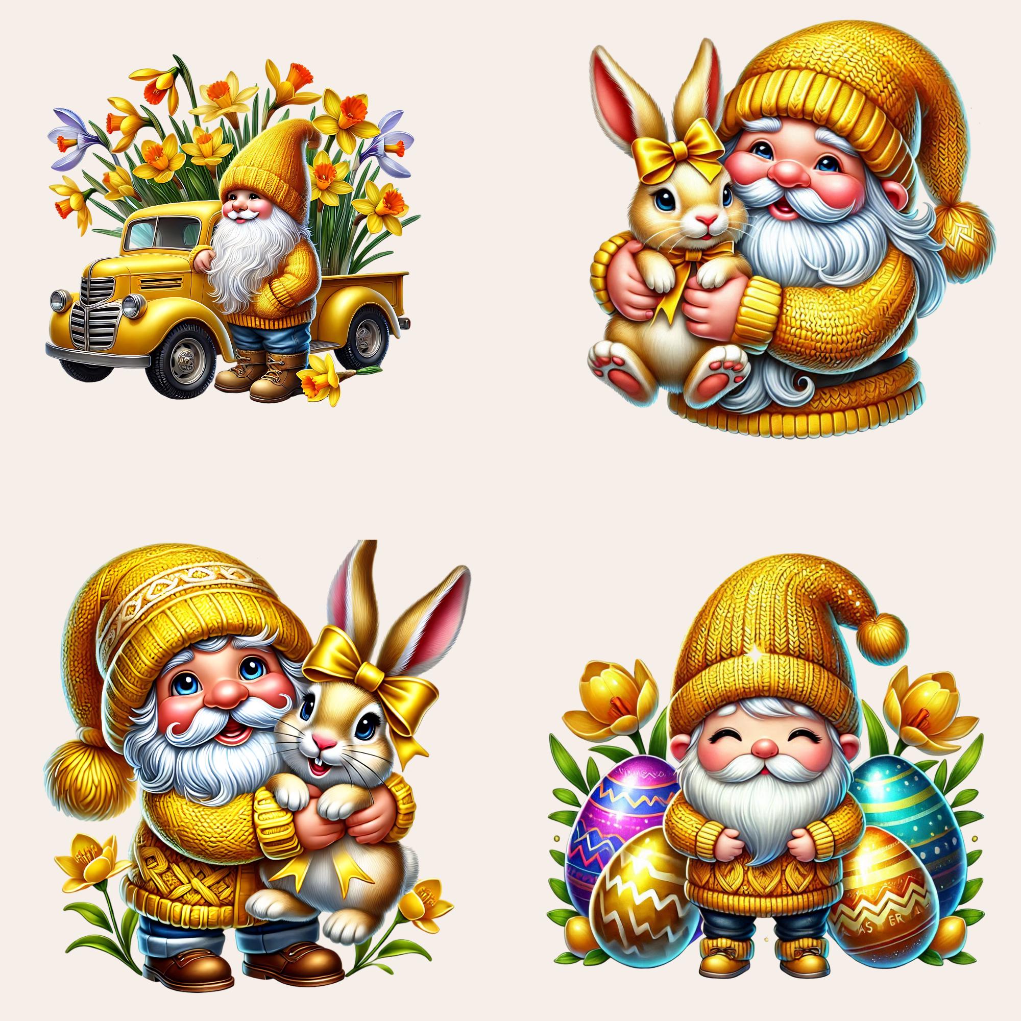 16 Easter Gnome Clipart, Spring Gnome PNG Bundle, Gnome Clipart Bundle ...