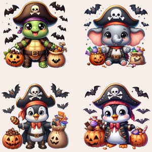 22 Halloween Animals Clipart, Cute Halloween Animals PNG, Halloween ...