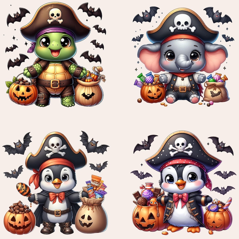 22 Halloween Animals Clipart, Cute Halloween Animals PNG, Halloween ...