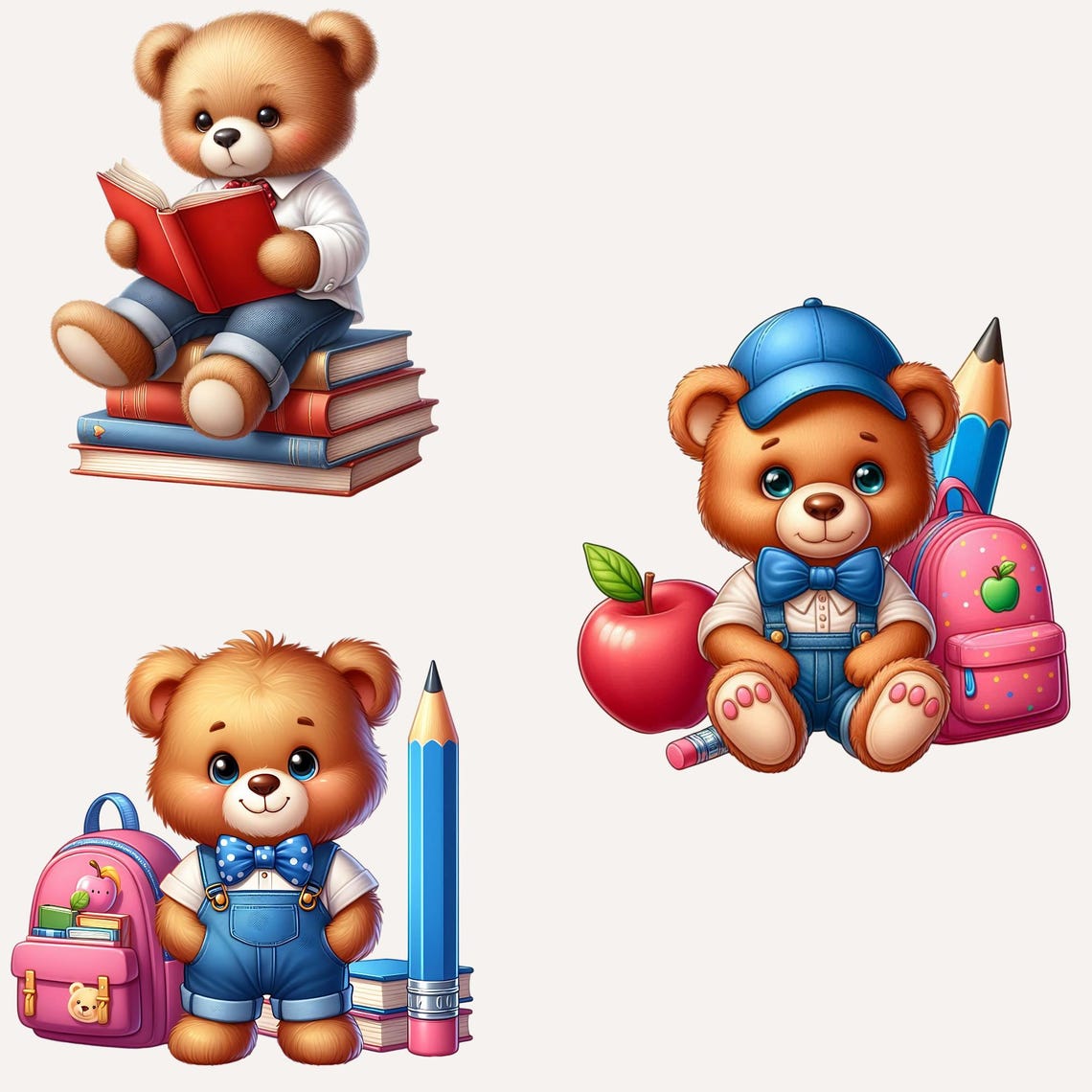 15 Back to School Teddy Bear Clipart, School Bear PNG, Back to School ...