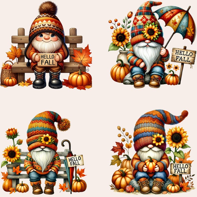 21 Hello Fall Gnome Clipart, Fall Gnome PNG, Autumn Gnome Clipart ...
