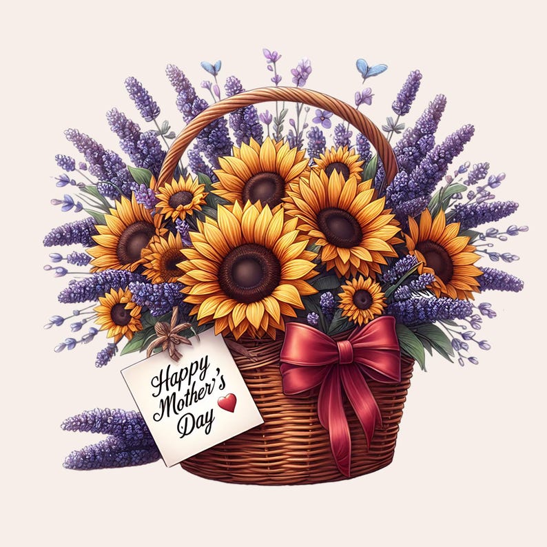 23 Mother's Day Flower Basket Clipart, Floral Basket Clipart, Best Mom ...