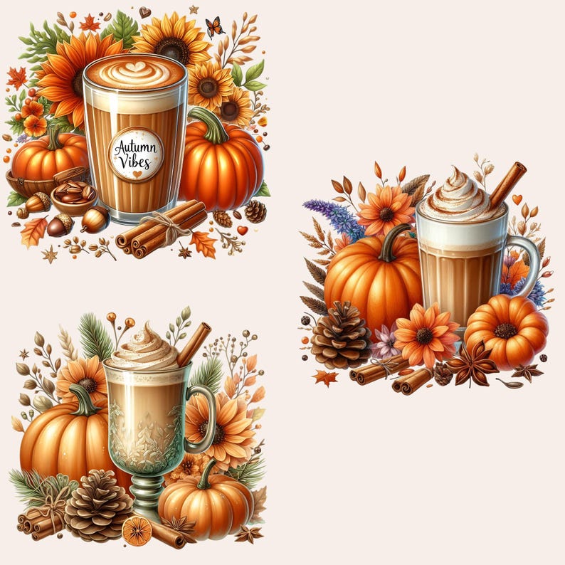 16 Autumn Coffee Clipart, Hello Fall Ice Coffee PNG, Fall Coffee PNG ...