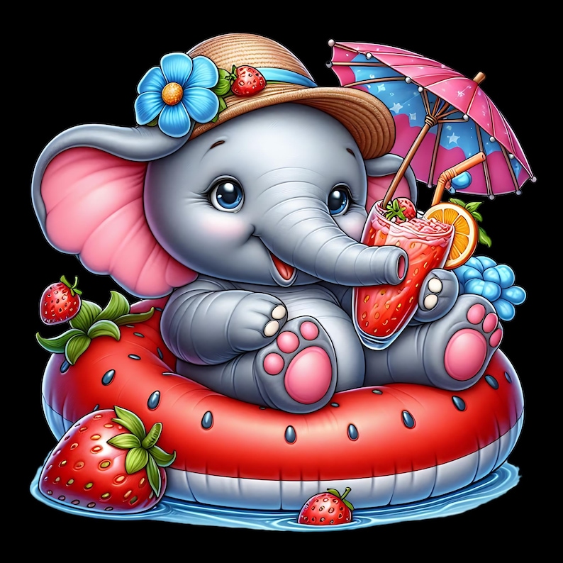 23 Summer Beach Animals Clipart, Cute Summer Animals Clipart, Summer ...