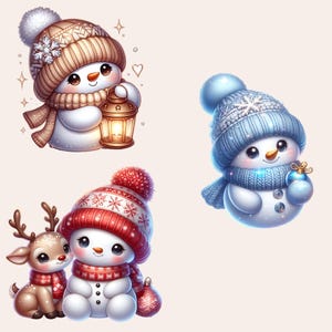 14 Cute Snowman Clipart, Festive Snowman Clipart, Christmas Clipart ...