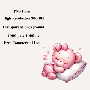 30 Sleepy Teddy Bear Clipart, Pink Teddy Bear PNG, Teddy Bear Clipart ...