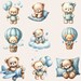 32 Watercolor Teddy Bear Clipart, Cute Teddy Bear PNG Bundle, Sleeping ...