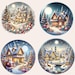 24 Round Christmas Landscape Clipart, Christmas Scene Clipart, Winter ...