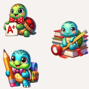 18 Back to School Turtle Clipart, School Turtle Clipart, Baby Turtle ...