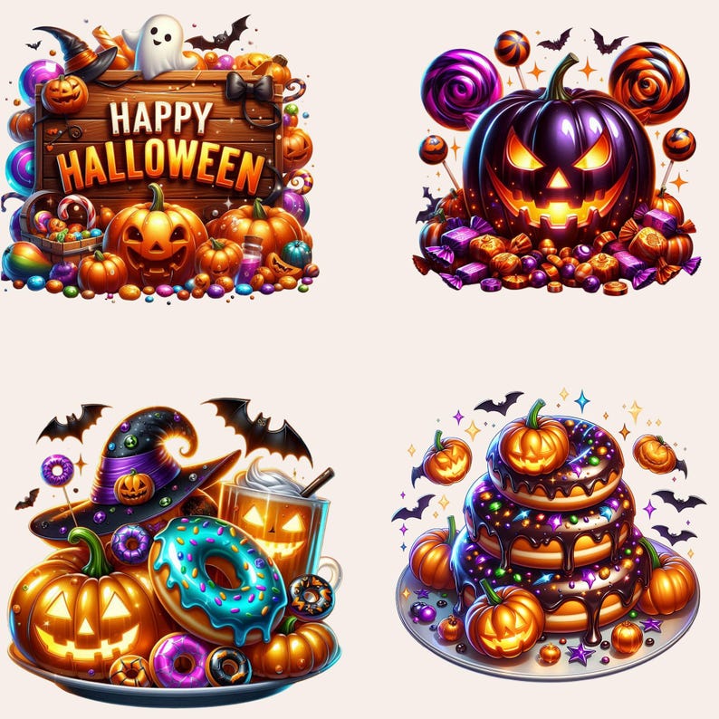 25 Halloween Candy Shop Clipart, Halloween Candy PNG, Halloween Treats ...