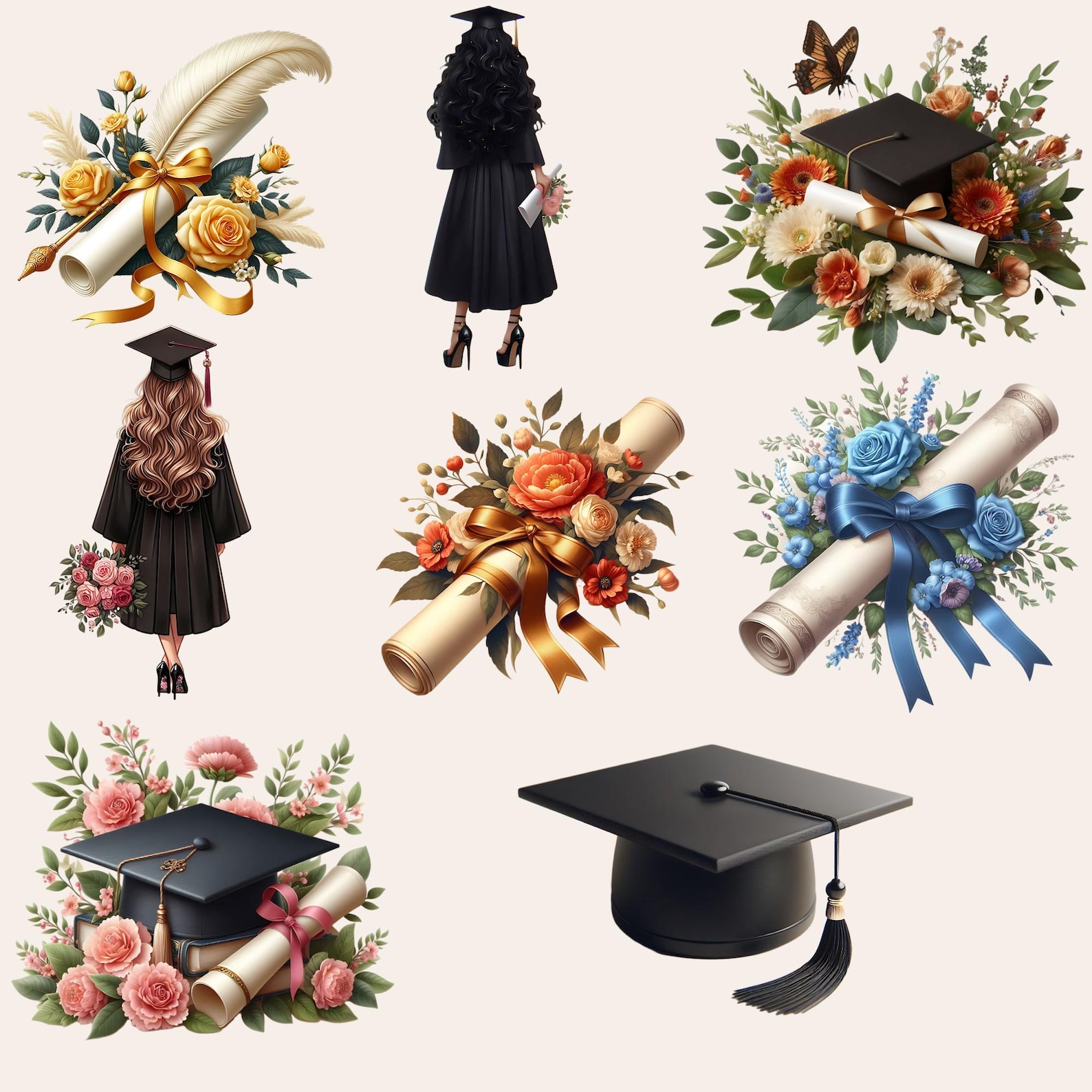 35 Graduation Clipart Bundle, Graduation PNG Bundle, Graduation Girl ...