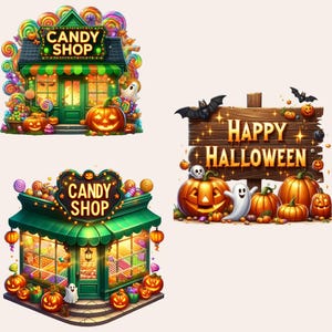 23 Halloween Candy Clipart Bundle, Halloween Candy Shop PNG, Halloween ...