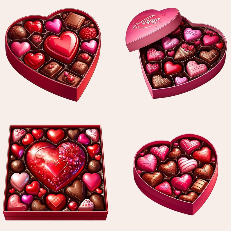 18 Valentine’s Day Chocolate Box Clipart, Valentine's Chocolates PNG ...