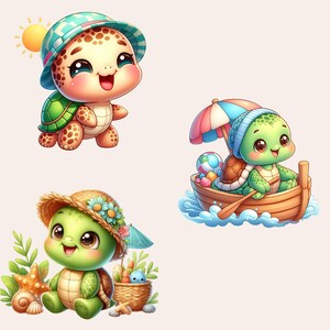 18 Summer Turtle Clipart, Sea Turtle Clipart, Baby Turtle PNG, Beach ...
