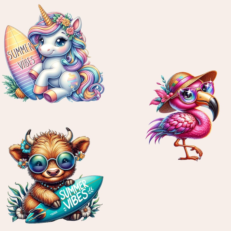 26 Summer Animals Clipart, Summer Beach Animals PNG, Summer Baby ...