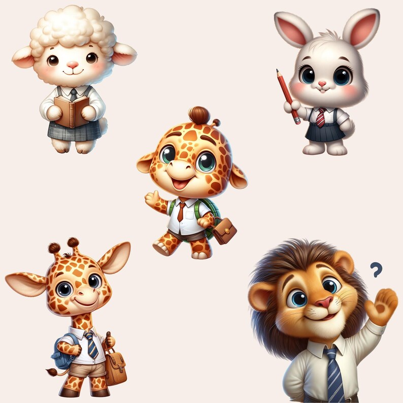 33 Back to School Animals Clipart, School Animals Clipart, Cute Animals ...