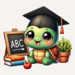 18 Back to School Turtle Clipart, School Turtle Clipart, Baby Turtle ...