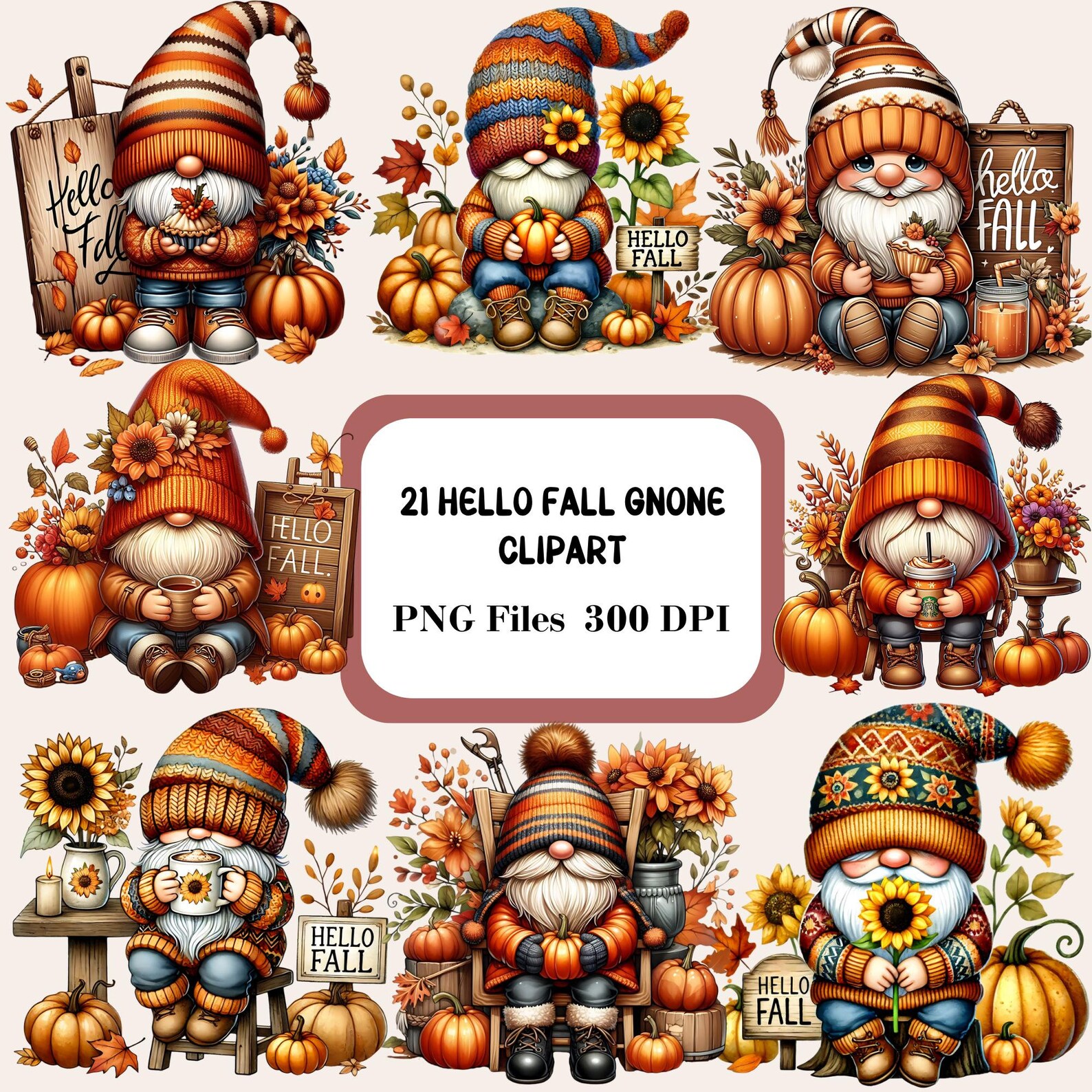 21 Hello Fall Gnome Clipart, Fall Gnome PNG, Autumn Gnome Clipart ...