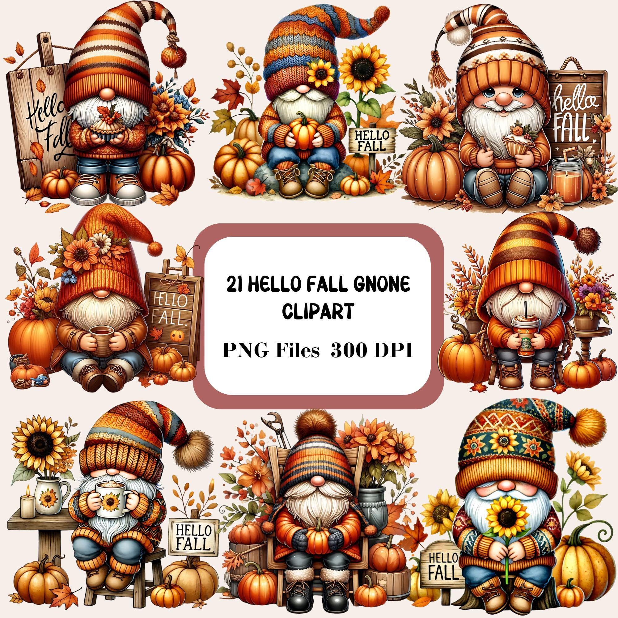21 Hello Fall Gnome Clipart, Fall Gnome PNG, Autumn Gnome Clipart ...