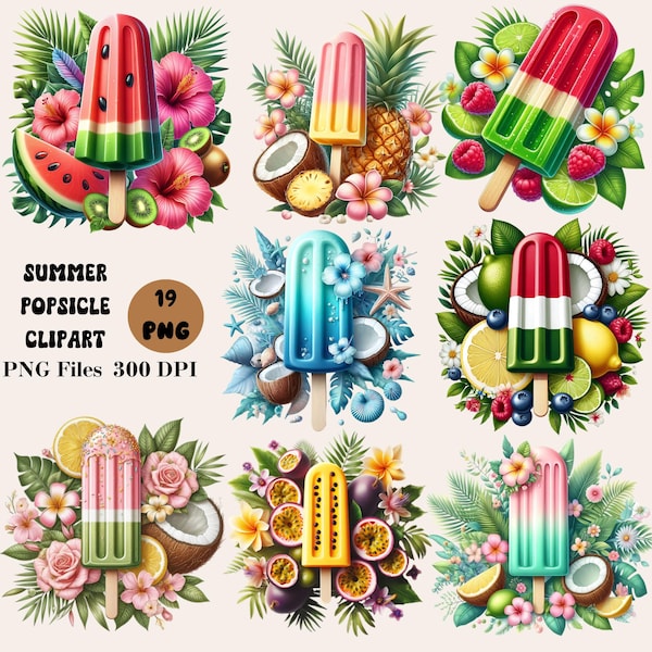 Popsicle Clipart - Etsy