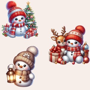 17 Snowman Clipart Bundle, Cute Snowman PNG, Festive Snowman Clipart ...