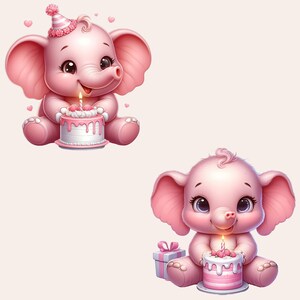 17 Pink Baby Elephant Clipart, Cute Baby Elephant PNG, Baby Elephant ...
