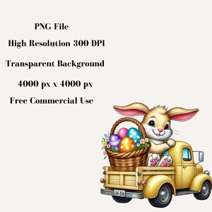 14 Easter Bunny Truck Clipart, Easter Bunny With Eggs Clipart, Easter ...