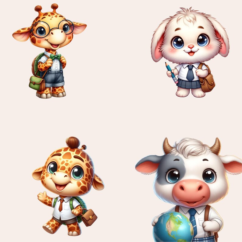 33 Back to School Animals Clipart, School Animals Clipart, Cute Animals ...