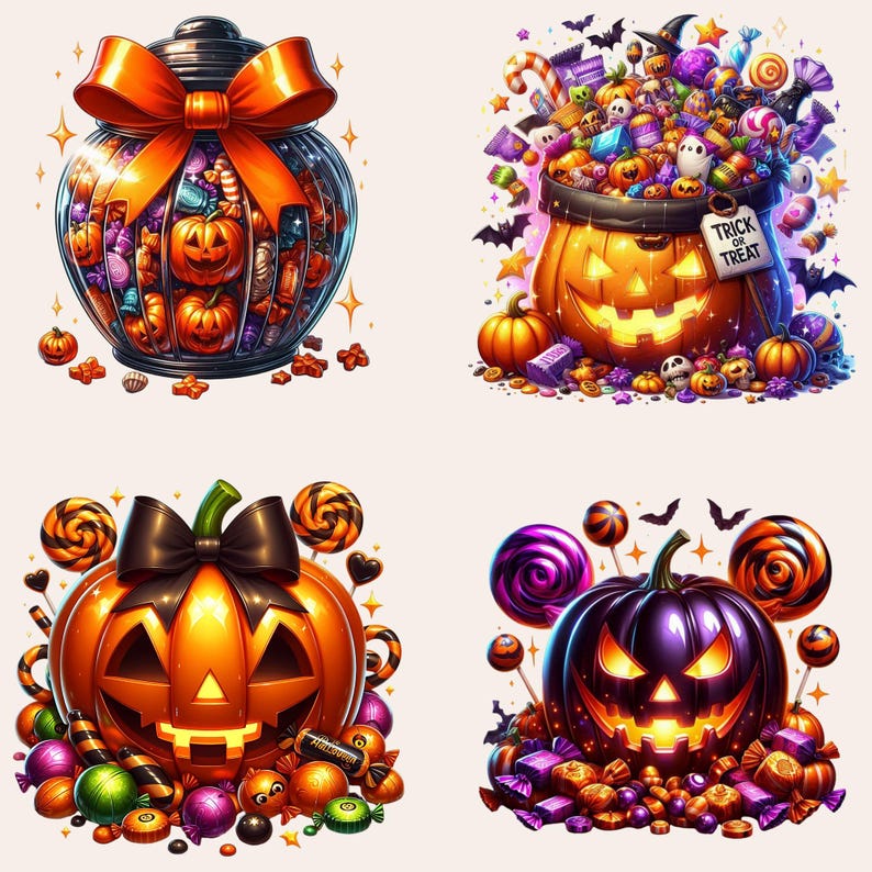 25 Halloween Candy Shop Clipart, Halloween Candy PNG, Halloween Treats ...