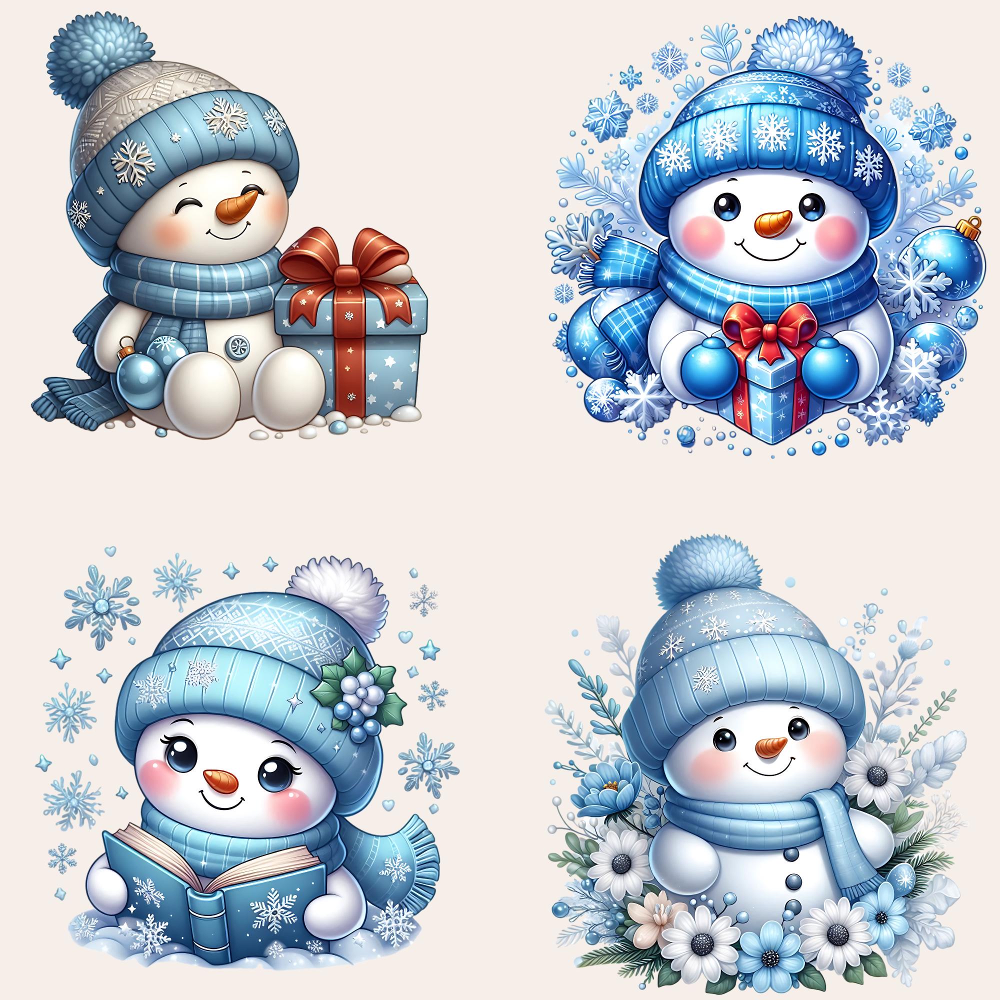 18 Blue Snowman Clipart, Cute Snowman PNG, Festive Snowman Clipart ...