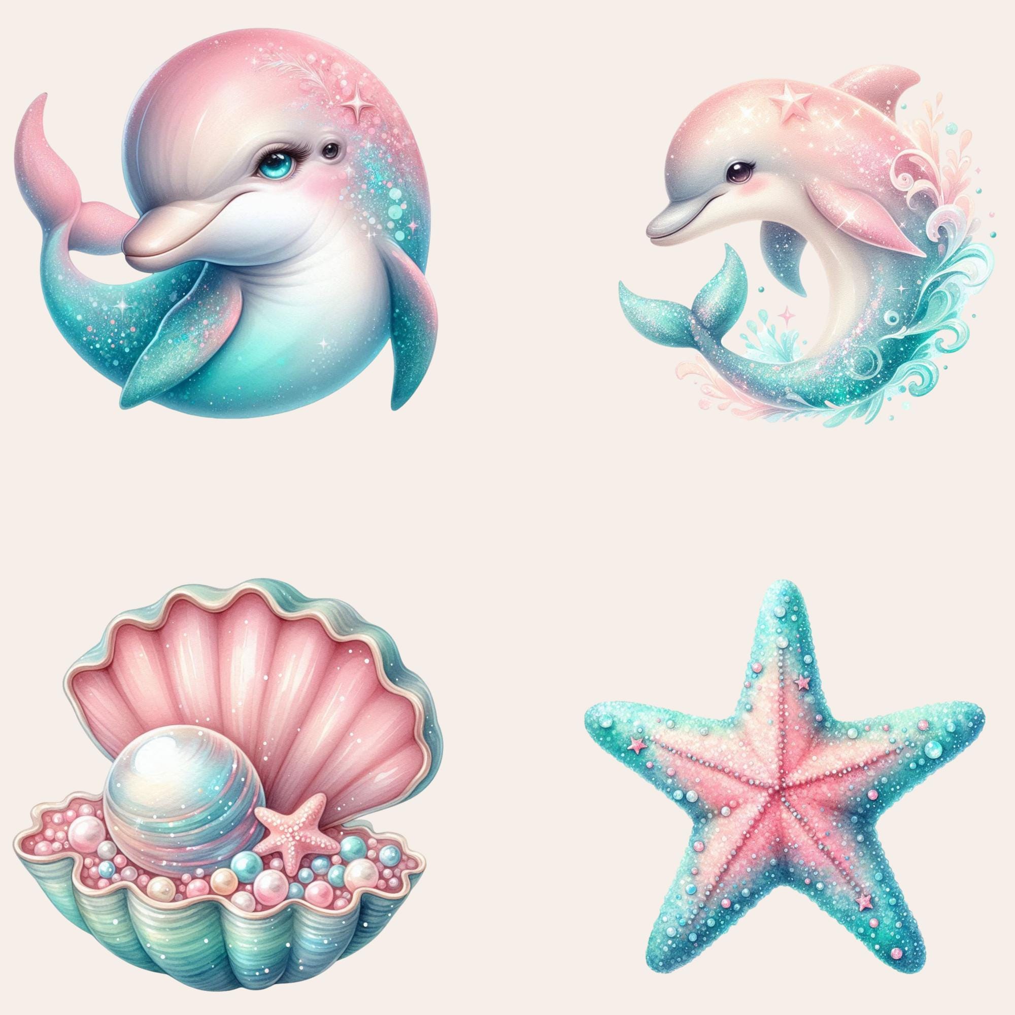24 Little Mermaid Clipart, Cute Mermaid PNG, Under the Sea Clipart ...
