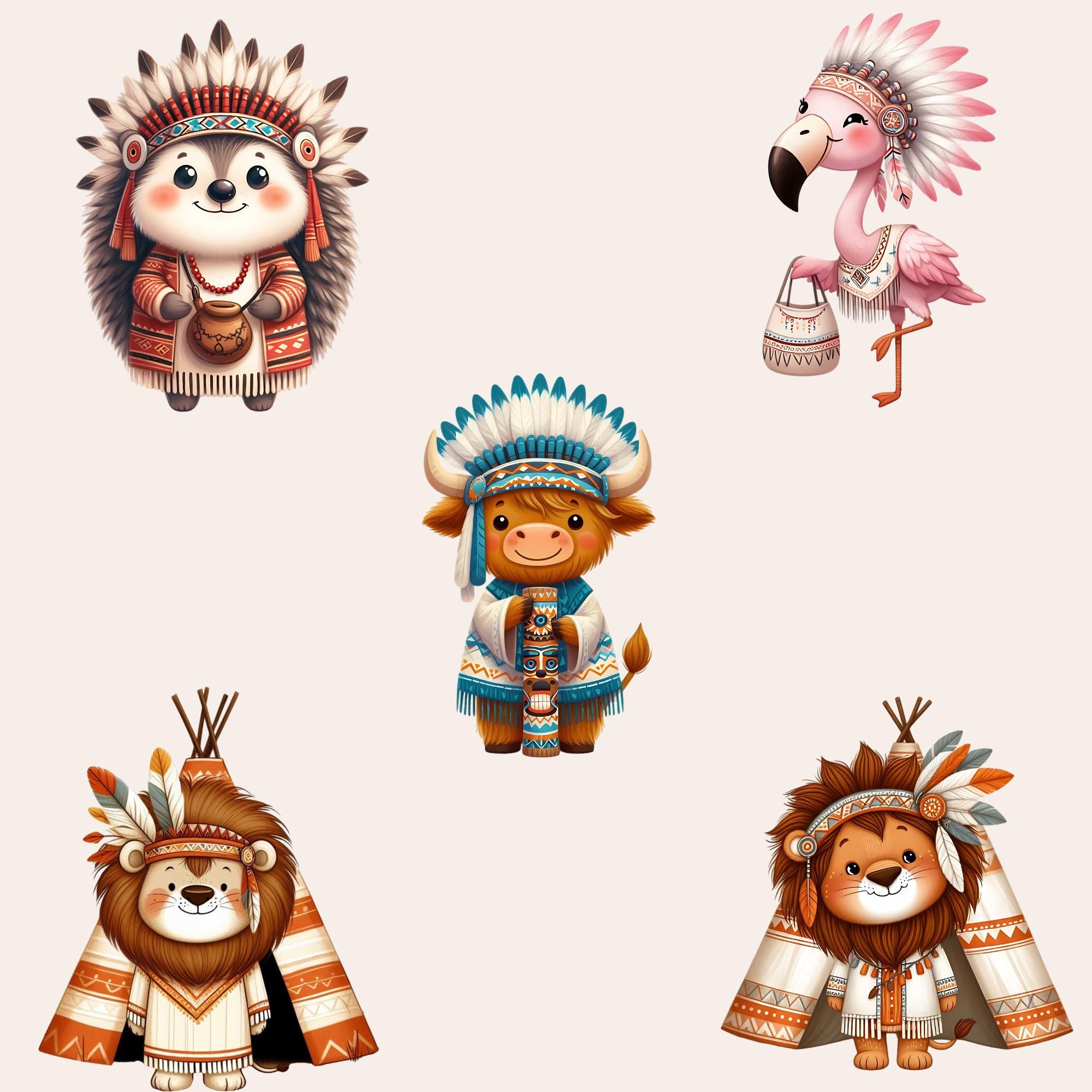 33 Indian Animals Clipart, Native Animals Clipart, Cute Woodland ...