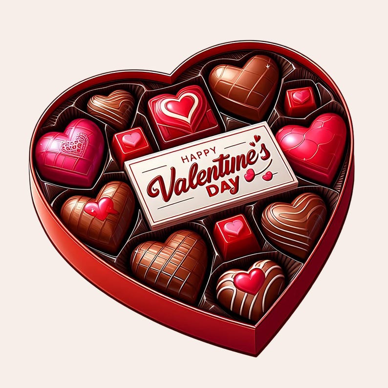 18 Valentine’s Day Chocolate Box Clipart, Valentine's Chocolates PNG ...