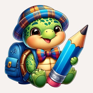 18 Back to School Turtle Clipart, School Turtle Clipart, Baby Turtle ...