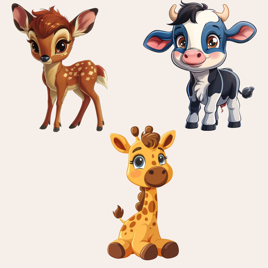 50 Jungle Animals Clipart Bundle, Jungle Animals PNG, Funny Animals ...