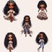 34 Boho Chibi Girl Clipart, Black Chibi Girl PNG, Afro Chibi Girl ...