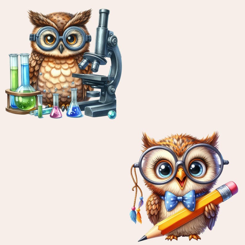 21 Back to School Owl Clipart, Cute School Owl Clipart, Educational Owl ...