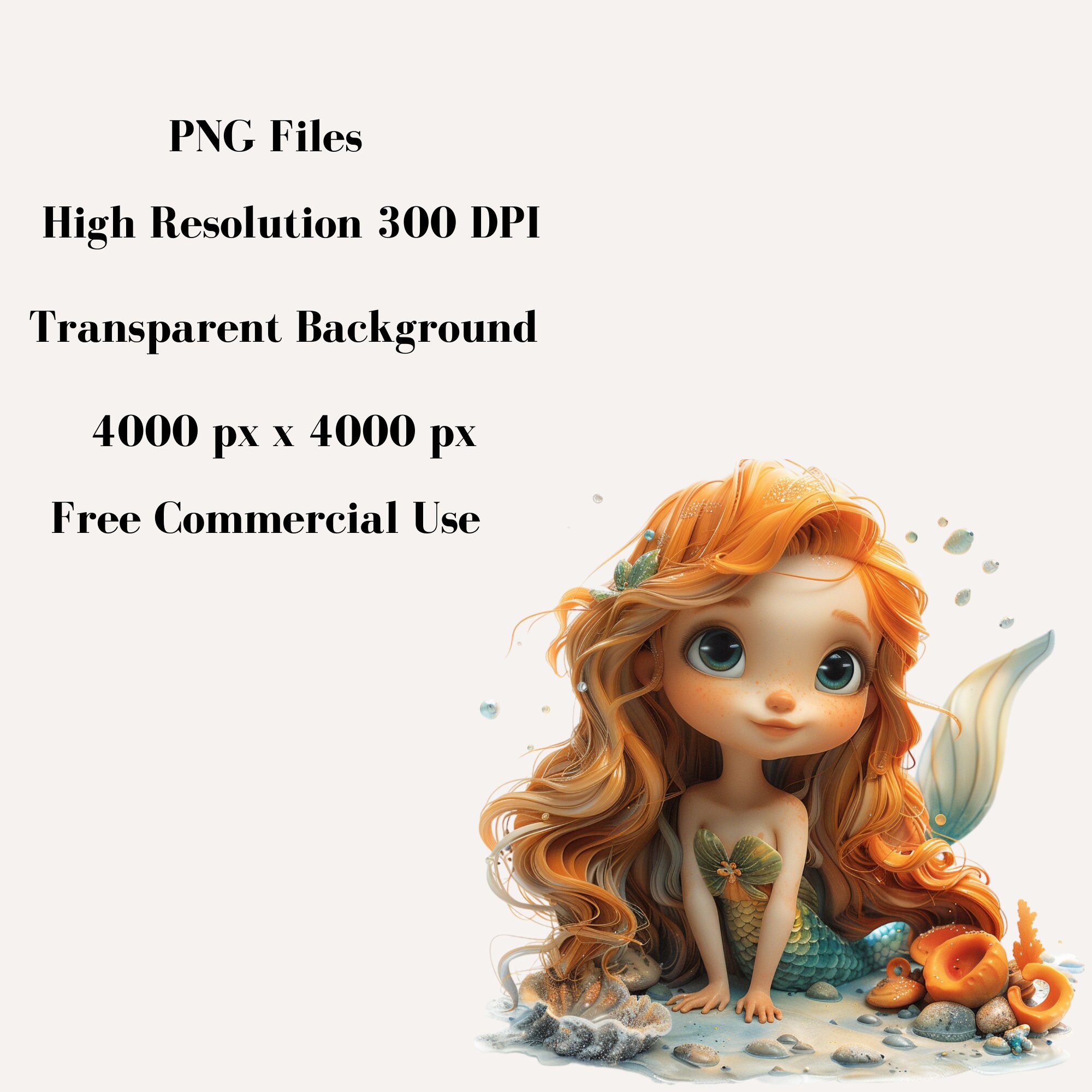 22 Little Mermaid Clipart Bundle, Cute Mermaid PNG, Little Mermaid PNG ...